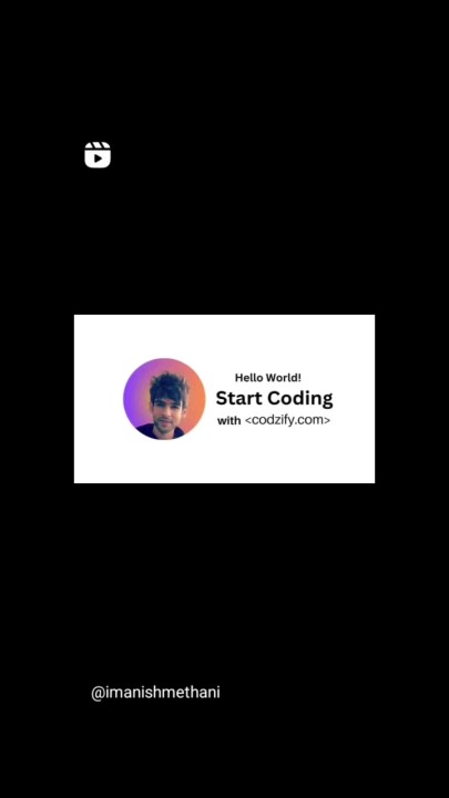 Manish Methani 🧑🏾💻 on LinkedIn: #codzifyyoutube Manish Methani 🧑🏾💻 on LinkedIn: #codzifyyoutube