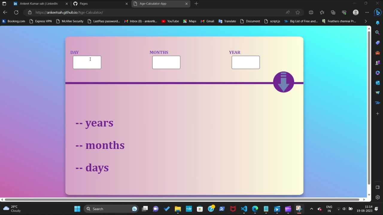 Ankeet Kumar sah on LinkedIn: #agecalculator #webapp # ... Ankeet Kumar sah on LinkedIn: #agecalculator #webapp # ...