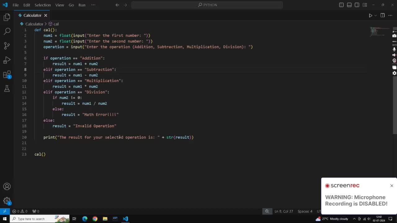 Kunal Tayde on LinkedIn: #python #coding #internship #codsoft # ... Kunal Tayde on LinkedIn: #python #coding #internship #codsoft # ...