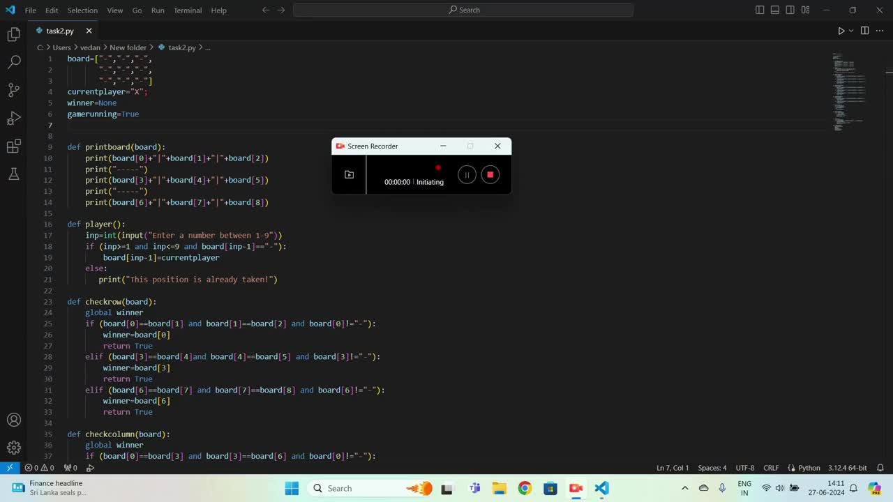 Vedant Sharma on LinkedIn: #internpe #pythonprogramming Vedant Sharma on LinkedIn: #internpe #pythonprogramming
