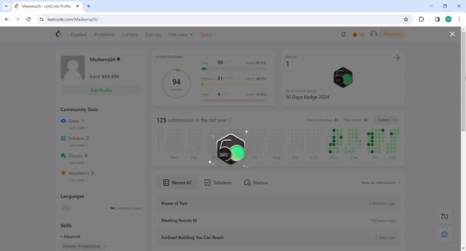 Madina Dosani on LinkedIn: #leetcode #codingmilestone #coderarmy Madina Dosani on LinkedIn: #leetcode #codingmilestone #coderarmy