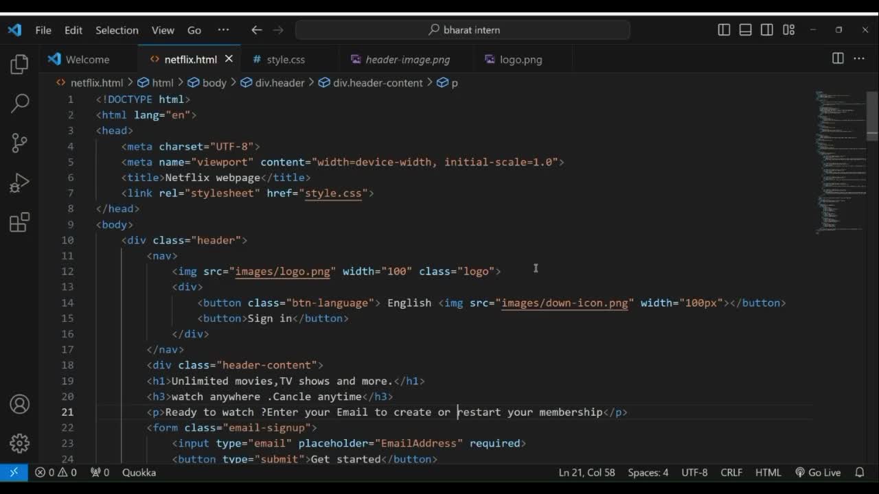Sneha Bansal on LinkedIn: #webdeveloper #bharatintern Sneha Bansal on LinkedIn: #webdeveloper #bharatintern