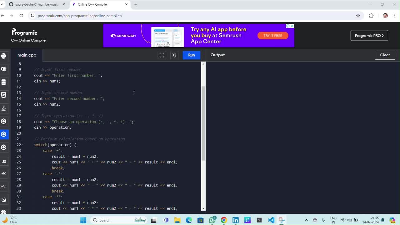 gaurav Baghel on LinkedIn: #programming #cplusplus #coding #codsoft # ... gaurav Baghel on LinkedIn: #programming #cplusplus #coding #codsoft # ...