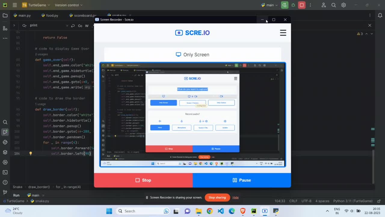 sudharm Jadhav on LinkedIn: #python #programmingjourney #snakegame # ... sudharm Jadhav on LinkedIn: #python #programmingjourney #snakegame # ...