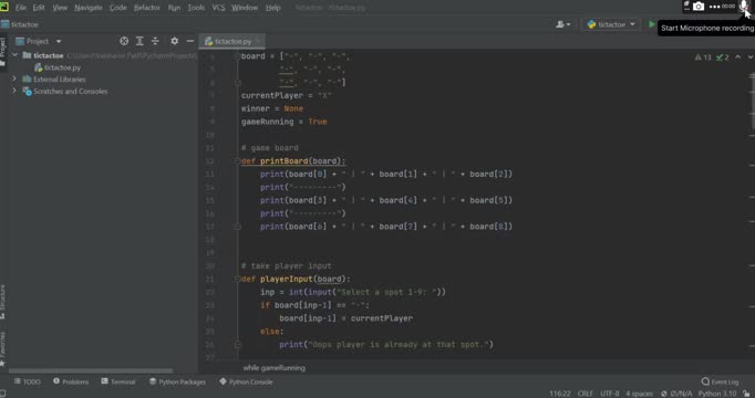 vaishnavi patil on LinkedIn: #python #programming #tictactoe #internpe vaishnavi patil on LinkedIn: #python #programming #tictactoe #internpe