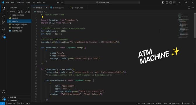 Manaher Irfan Ahmed on LinkedIn: #javascript #atmsimulator #coding # ... Manaher Irfan Ahmed on LinkedIn: #javascript #atmsimulator #coding # ...