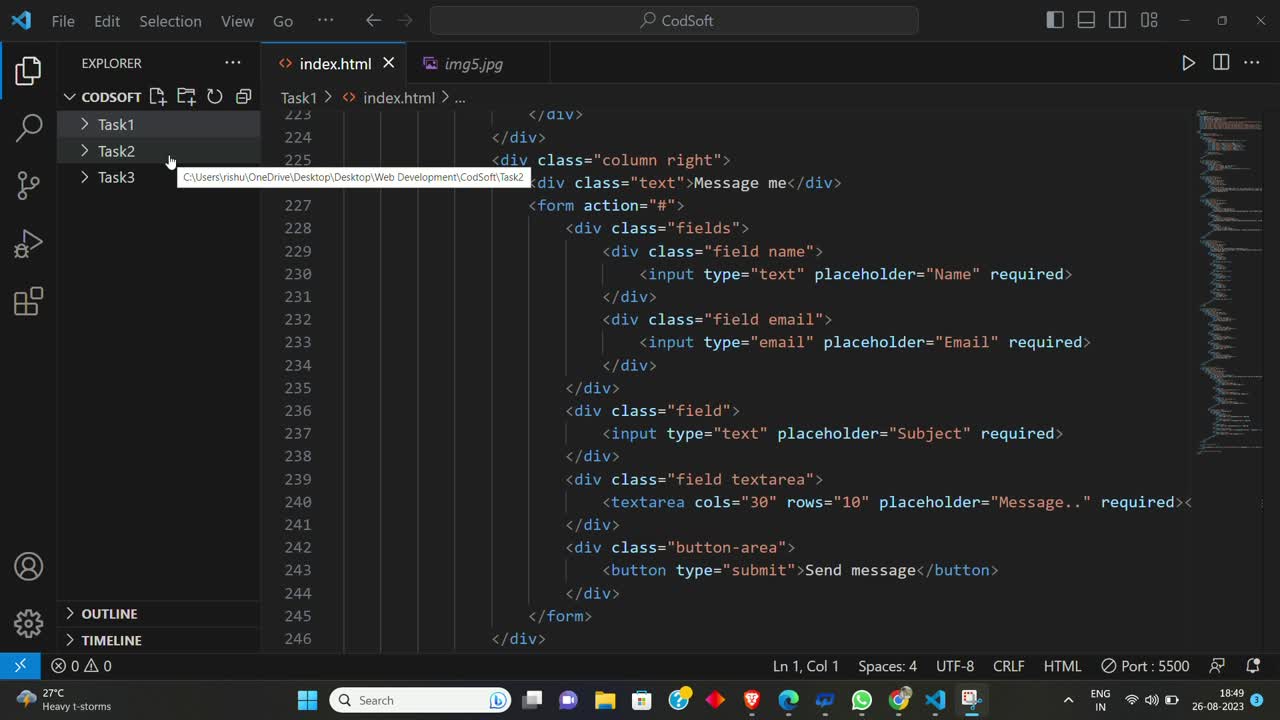 RISHU KUMAR on LinkedIn: #connection #task2 #internship #webdevelopment ... RISHU KUMAR on LinkedIn: #connection #task2 #internship #webdevelopment ...