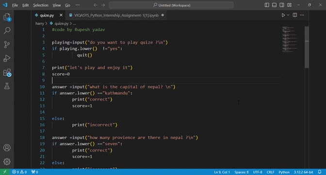 Rupesh Kumar Yadav on LinkedIn: #python #internship #programmingfun Rupesh Kumar Yadav on LinkedIn: #python #internship #programmingfun