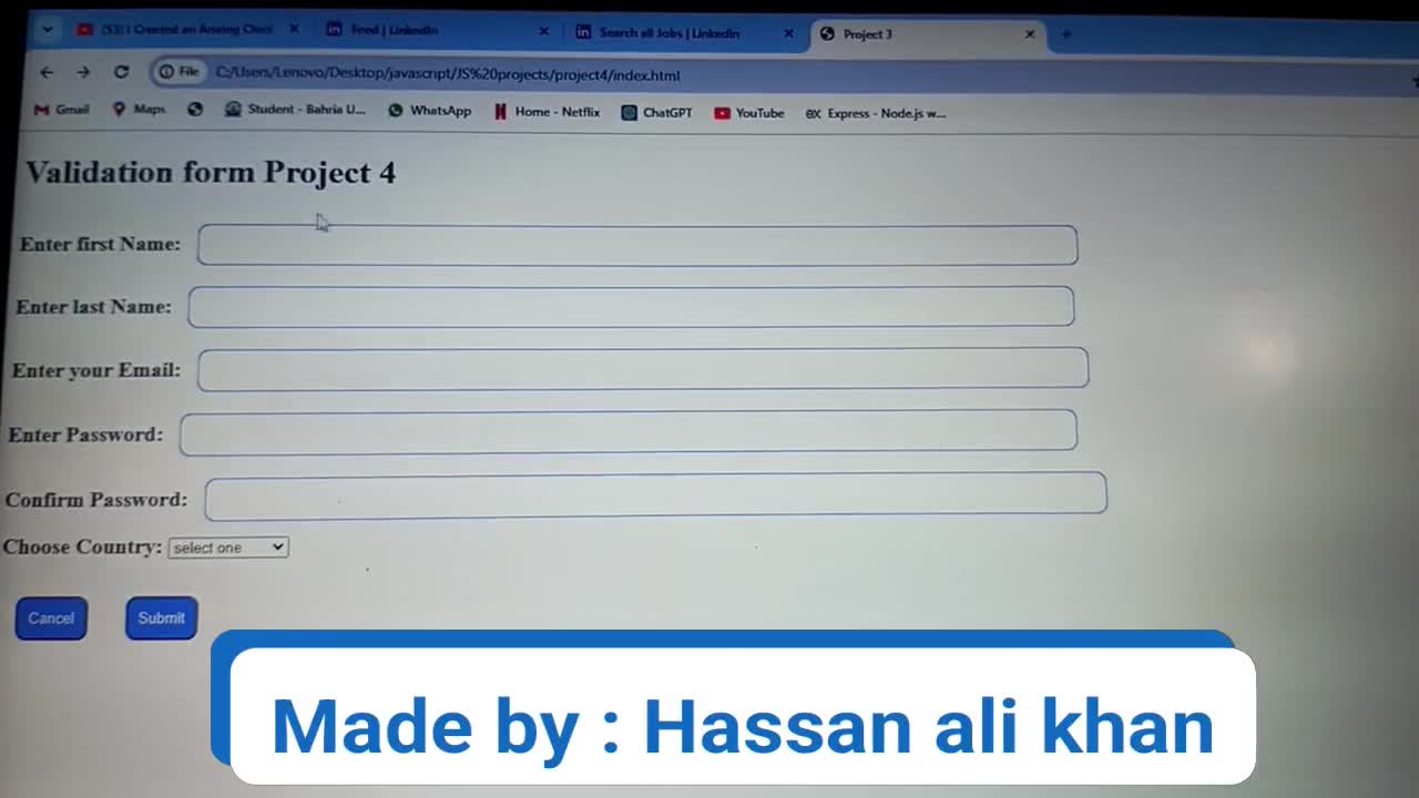 Hassan Khan on LinkedIn: A validation form using HTML, CSS and ... Hassan Khan on LinkedIn: A validation form using HTML, CSS and ...