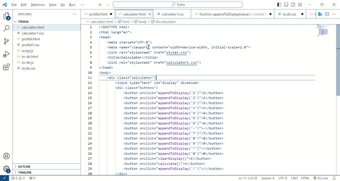 Trisha Dhara on LinkedIn: calculator by using html,css and js. Trisha Dhara on LinkedIn: calculator by using html,css and js.