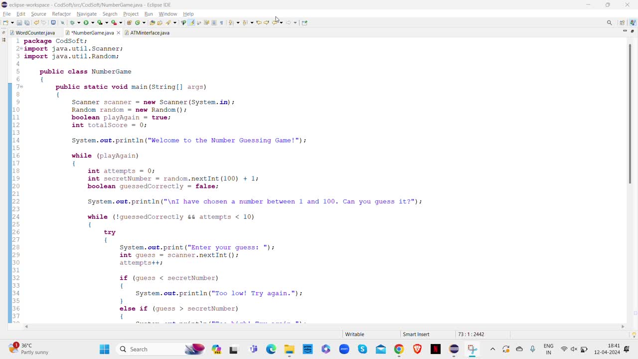 Yash Satpute on LinkedIn: #java #javaprogramming #codsoft Yash Satpute on LinkedIn: #java #javaprogramming #codsoft