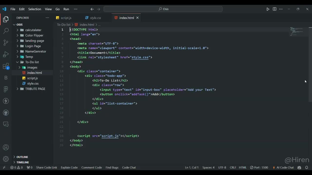Hiren Kalasriya on LinkedIn: #oasisinfobyte #html #css #javascrpit # ... Hiren Kalasriya on LinkedIn: #oasisinfobyte #html #css #javascrpit # ...