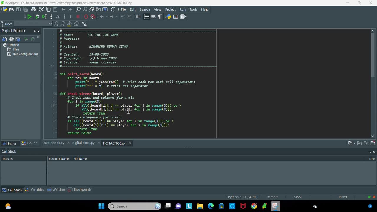 Himanshu Kumar verma on LinkedIn: #tictactoe #python #pythondeveloper # ... Himanshu Kumar verma on LinkedIn: #tictactoe #python #pythondeveloper # ...