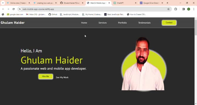 Ghulam Haider on LinkedIn: portfolio website create using HTML CSS and ... Ghulam Haider on LinkedIn: portfolio website create using HTML CSS and ...