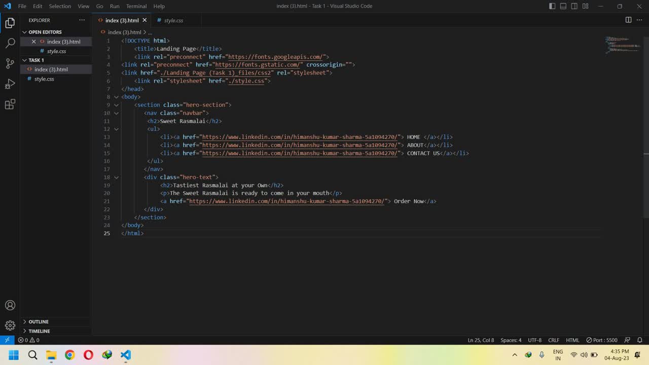 Himanshu Kumar Sharma on LinkedIn: Create a Landing Page using html css ... Himanshu Kumar Sharma on LinkedIn: Create a Landing Page using html css ...