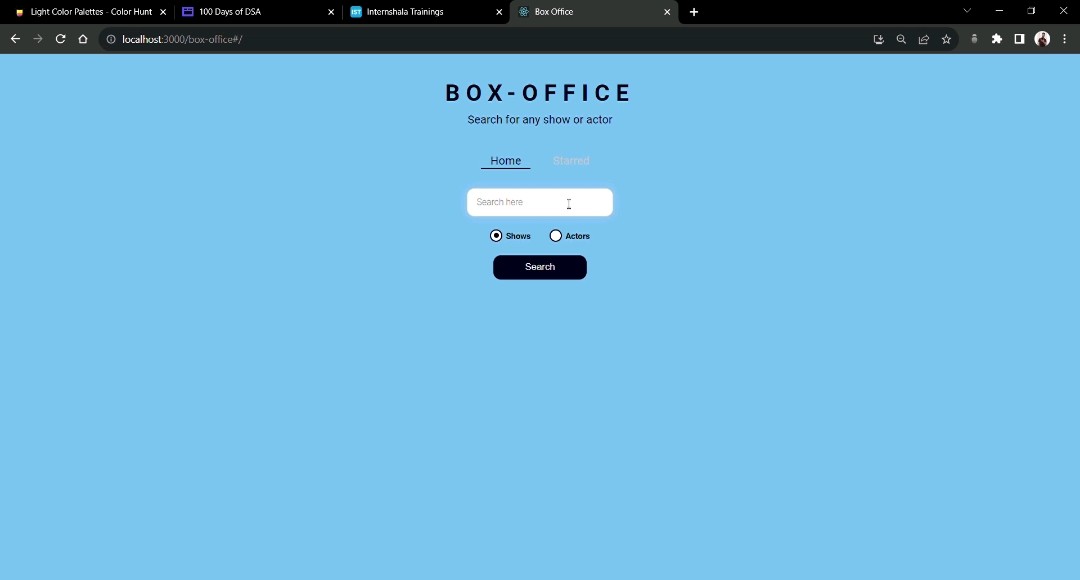 Ankit Raj on LinkedIn: #boxoffice #reactjs #internshala Ankit Raj on LinkedIn: #boxoffice #reactjs #internshala