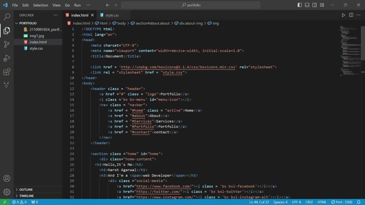 Harsh Agarwal on LinkedIn: #task1 #bharatintern #webdevelopment #internship Harsh Agarwal on LinkedIn: #task1 #bharatintern #webdevelopment #internship