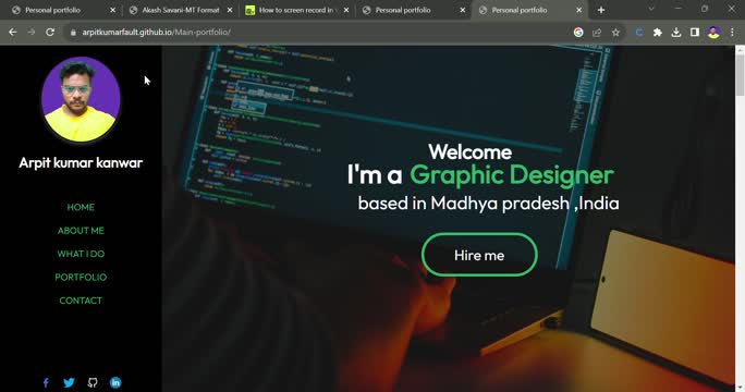 Arpit kumar kanwar on LinkedIn: #portfoliowebsite #htmlcssjs Arpit kumar kanwar on LinkedIn: #portfoliowebsite #htmlcssjs