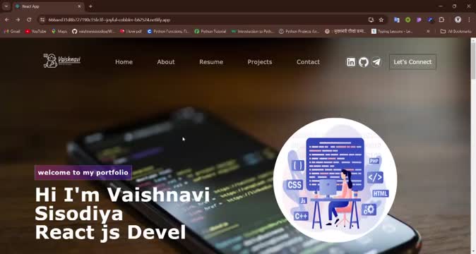 Created my personal portfolio using ReactJS | Vaishnavi Sisodiya posted ... Created my personal portfolio using ReactJS | Vaishnavi Sisodiya posted ...
