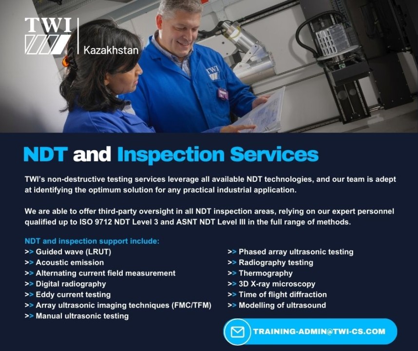 TWI Kazakhstan on LinkedIn: NDT & Inspection Services TWI Kazakhstan on LinkedIn: NDT & Inspection Services