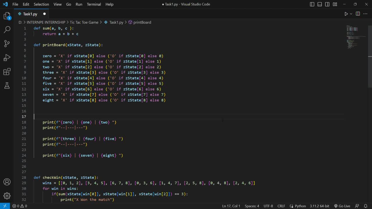 Nikhil Dhiman on LinkedIn: #pythonprogramming #tictactoegame #internpe ... Nikhil Dhiman on LinkedIn: #pythonprogramming #tictactoegame #internpe ...