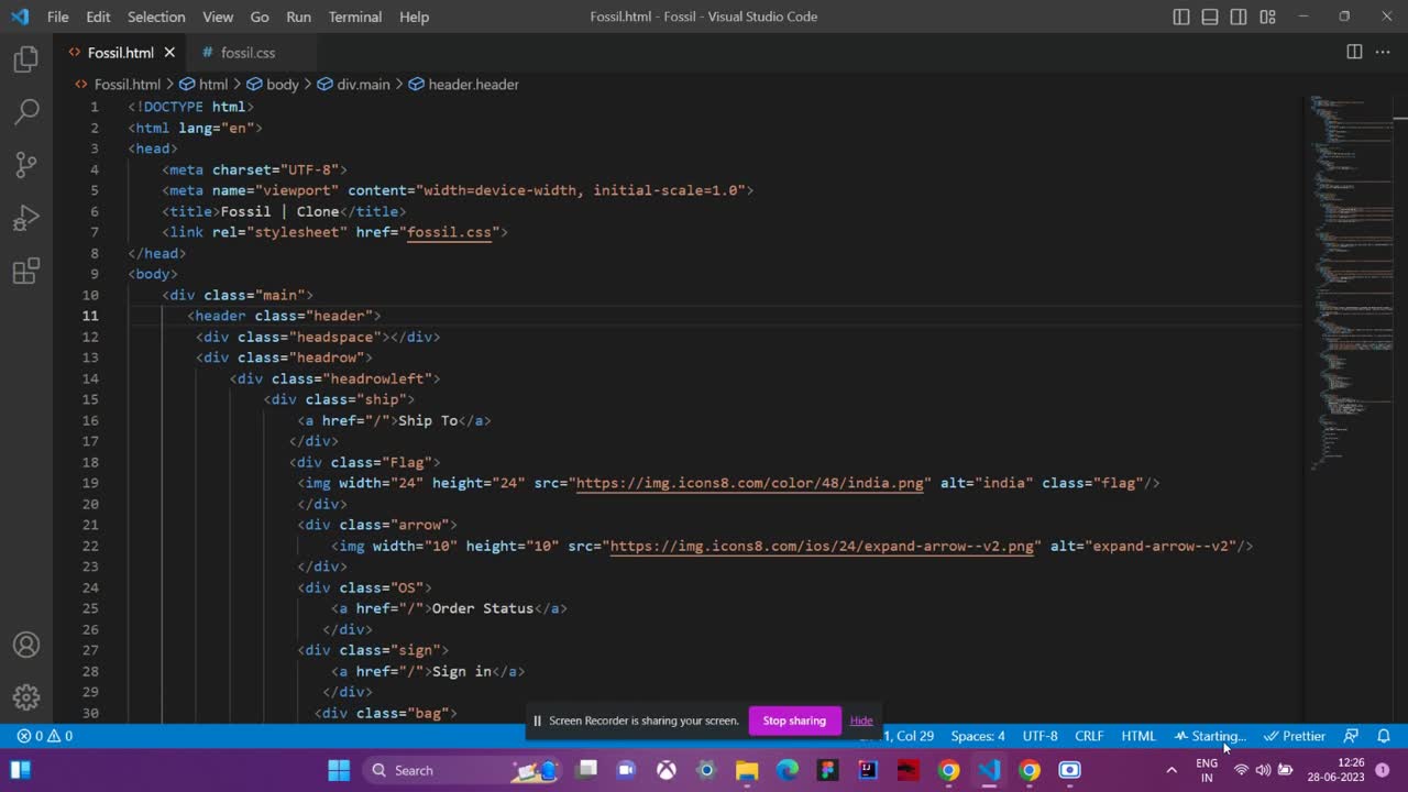Kartik Singh on LinkedIn: #fossilbrandclone #webdevelopment #html #css ... Kartik Singh on LinkedIn: #fossilbrandclone #webdevelopment #html #css ...