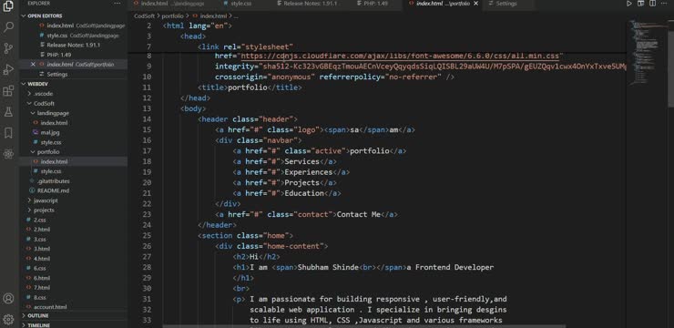 shubham shinde on LinkedIn: #level1 #html #css #codsoft shubham shinde on LinkedIn: #level1 #html #css #codsoft
