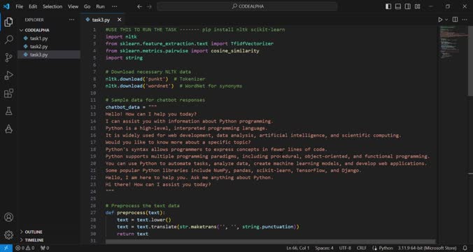 Alveena Aslam on LinkedIn: #python #programming #chatbot Alveena Aslam on LinkedIn: #python #programming #chatbot