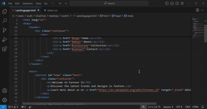 Sruthi Ravuri on LinkedIn: #webdevelopment #html #css #landingpage # ... Sruthi Ravuri on LinkedIn: #webdevelopment #html #css #landingpage # ...