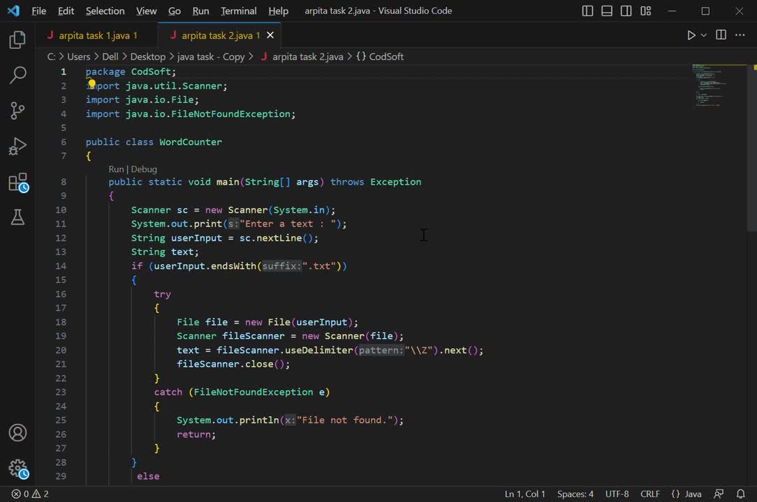 Arpita Singh on LinkedIn: #intership #javaprogramming #codsoft Arpita Singh on LinkedIn: #intership #javaprogramming #codsoft