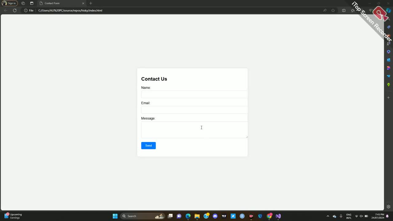 Rimsha Nisar on LinkedIn: #contactform #html #css #javascript # ... Rimsha Nisar on LinkedIn: #contactform #html #css #javascript # ...