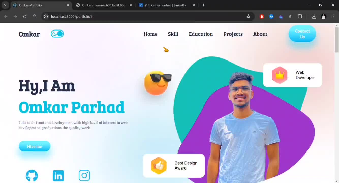 Omkar Parhad on LinkedIn: #reactjs #webdevelopment #portfolio # ... Omkar Parhad on LinkedIn: #reactjs #webdevelopment #portfolio # ...