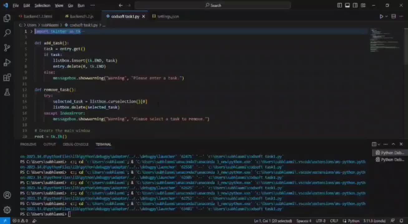 Bhavya Kashyap on LinkedIn: #codsoftinternship #task1 #todolistapp # ... Bhavya Kashyap on LinkedIn: #codsoftinternship #task1 #todolistapp # ...