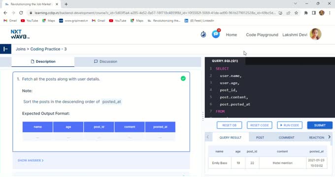 Lakshmi Devi Tirupathi on LinkedIn: #day14 #30daysofcoding #sql ... Lakshmi Devi Tirupathi on LinkedIn: #day14 #30daysofcoding #sql ...