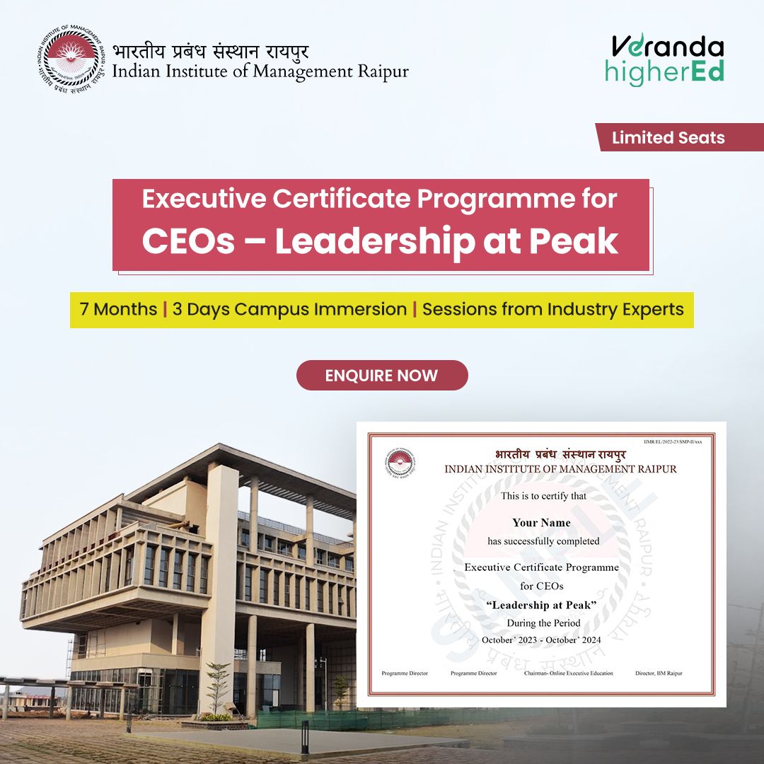 IIM Raipur Executive Program on LinkedIn: Executive Certificate ... IIM Raipur Executive Program on LinkedIn: Executive Certificate ...