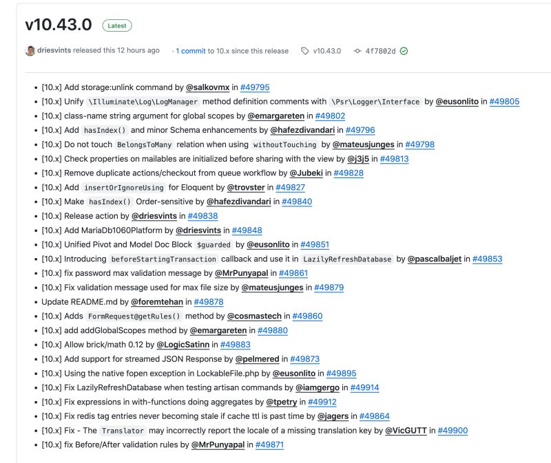 Povilas Korop on LinkedIn: Look at this list of Laravel's new features ... Povilas Korop on LinkedIn: Look at this list of Laravel's new features ...