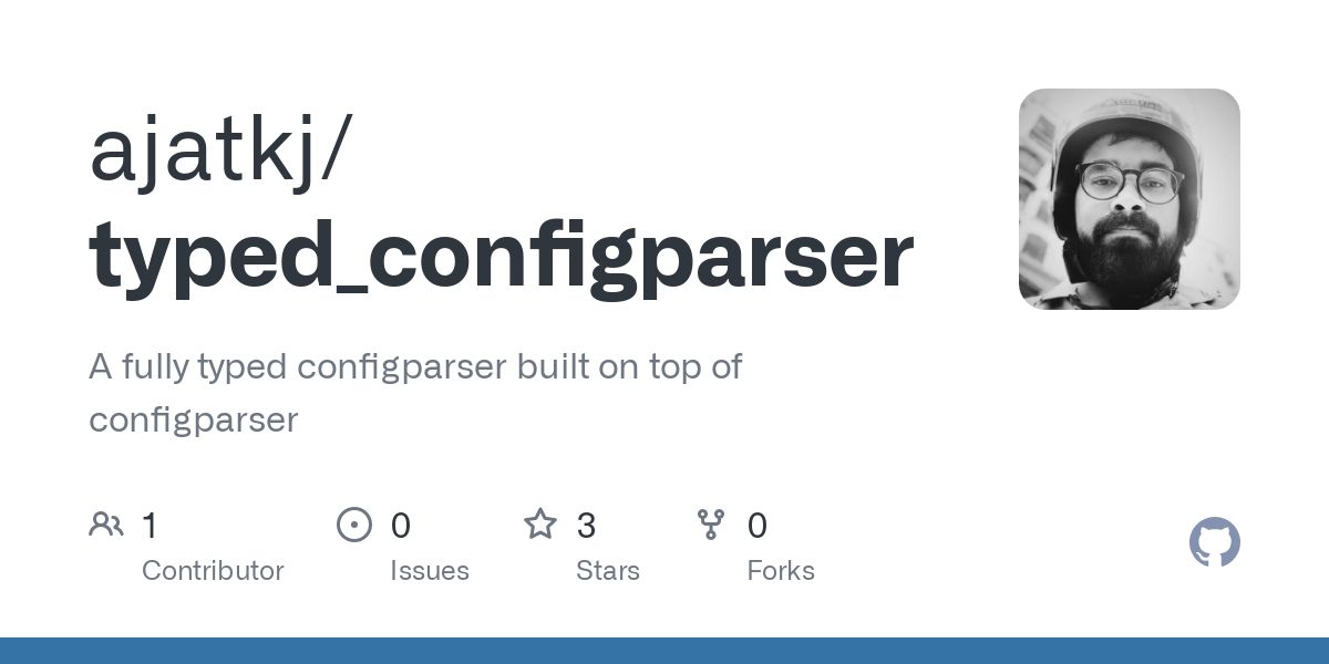Real Python on LinkedIn: GitHub - ajatkj/typed_configparser: A fully ... Real Python on LinkedIn: GitHub - ajatkj/typed_configparser: A fully ...