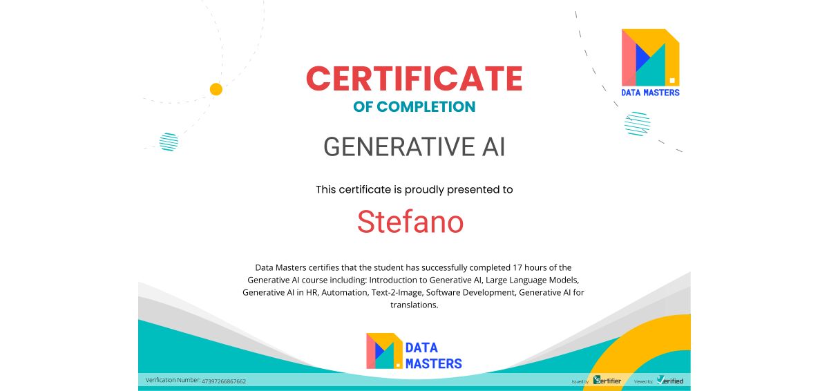 Stefano Facchin on LinkedIn: Generative AI | Data Masters Stefano Facchin on LinkedIn: Generative AI | Data Masters