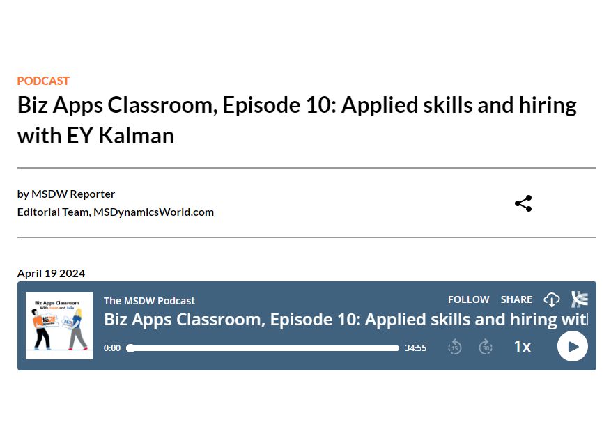 MSDynamicsWorld.com (MSDW) on LinkedIn: Biz Apps Classroom, Episode 10 ... MSDynamicsWorld.com (MSDW) on LinkedIn: Biz Apps Classroom, Episode 10 ...