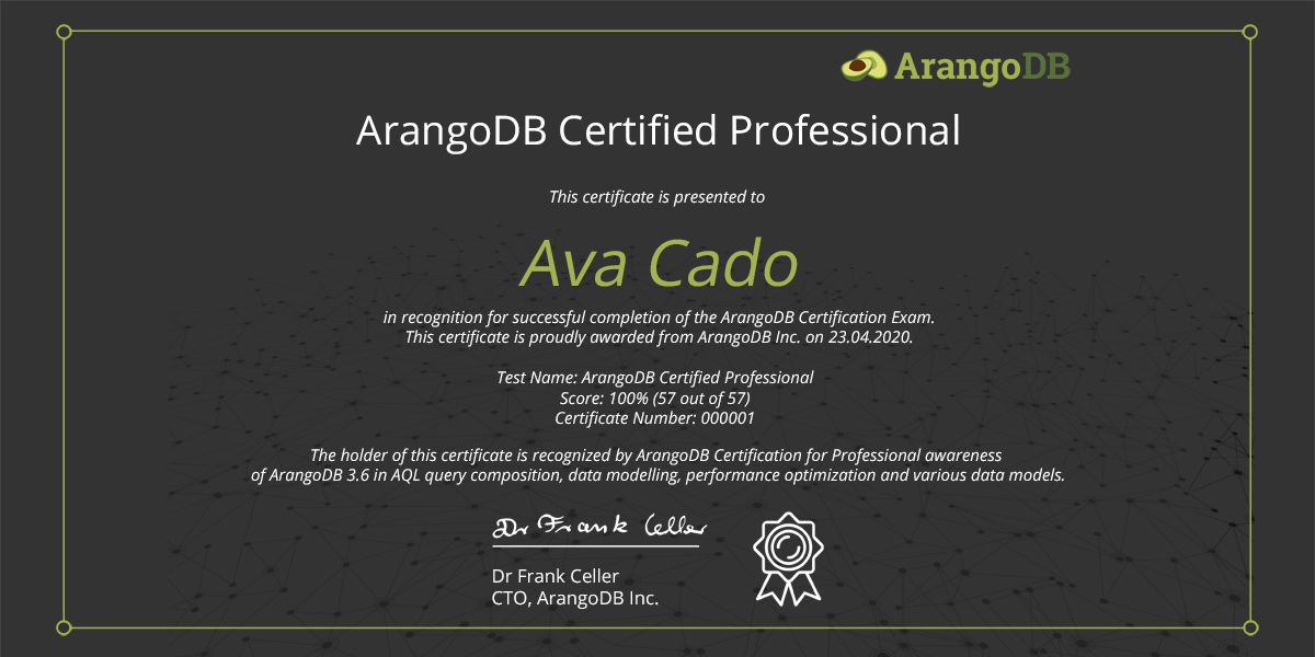 ArangoDB on LinkedIn: ArangoDB Certified Professional ArangoDB on LinkedIn: ArangoDB Certified Professional