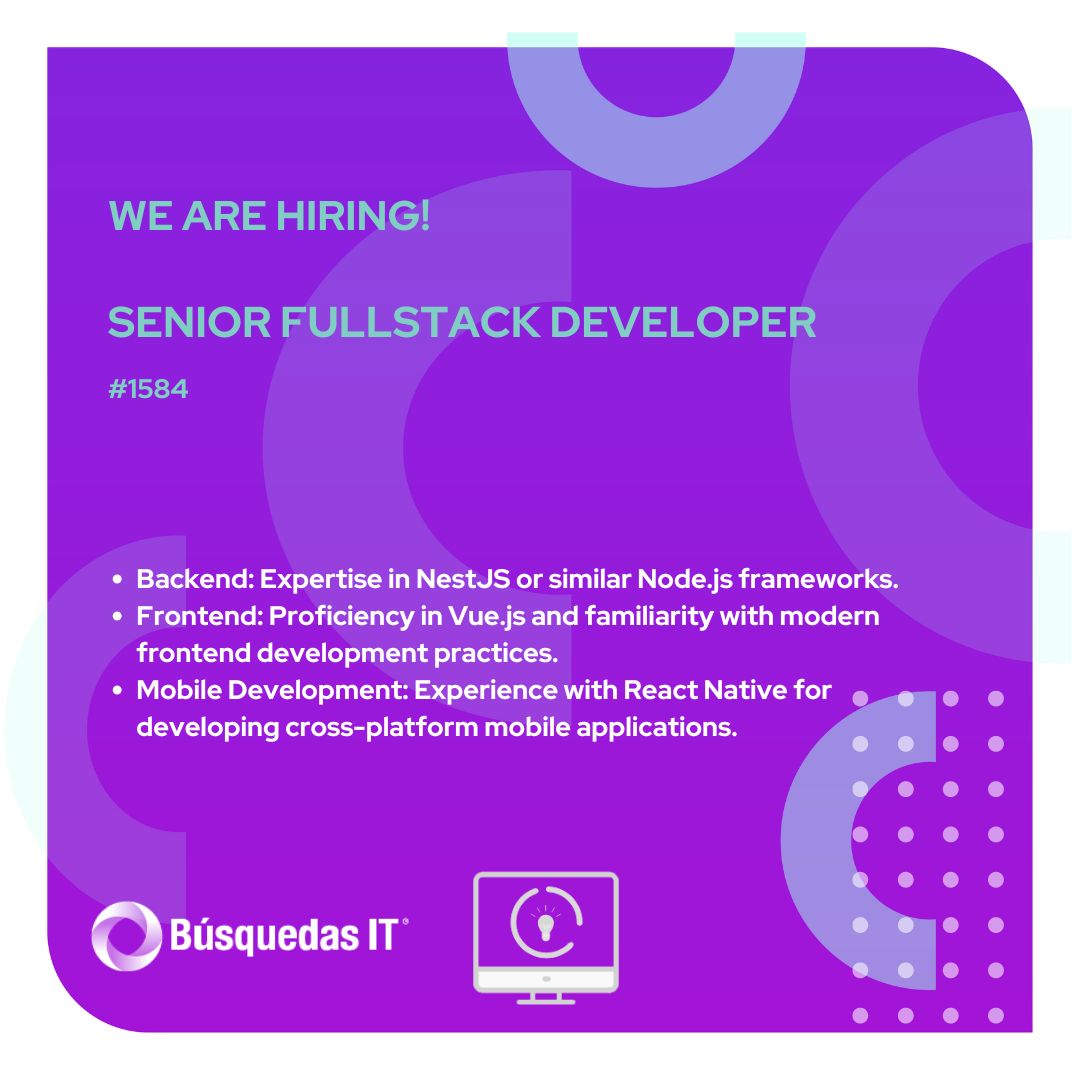 Búsquedas IT® on LinkedIn: #seniorfullstackdeveloper #nodejs #vuejs # ... Búsquedas IT® on LinkedIn: #seniorfullstackdeveloper #nodejs #vuejs # ...