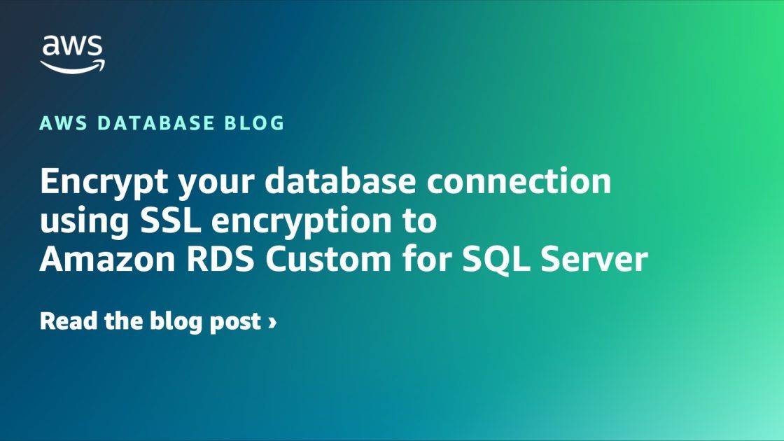 Rodrigo Prado on LinkedIn: Encrypt your database connection using SSL ... Rodrigo Prado on LinkedIn: Encrypt your database connection using SSL ...