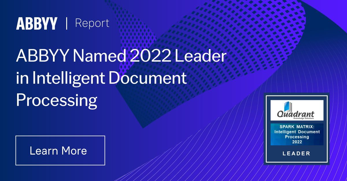 Elias Abdo on LinkedIn: ABBYY is named a 2022 technology leader by The ... Elias Abdo on LinkedIn: ABBYY is named a 2022 technology leader by The ...
