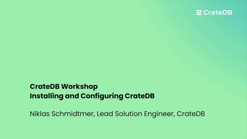 Miguel Veloso on LinkedIn: CrateDB Workshop Module 2: Installing and ... Miguel Veloso on LinkedIn: CrateDB Workshop Module 2: Installing and ...