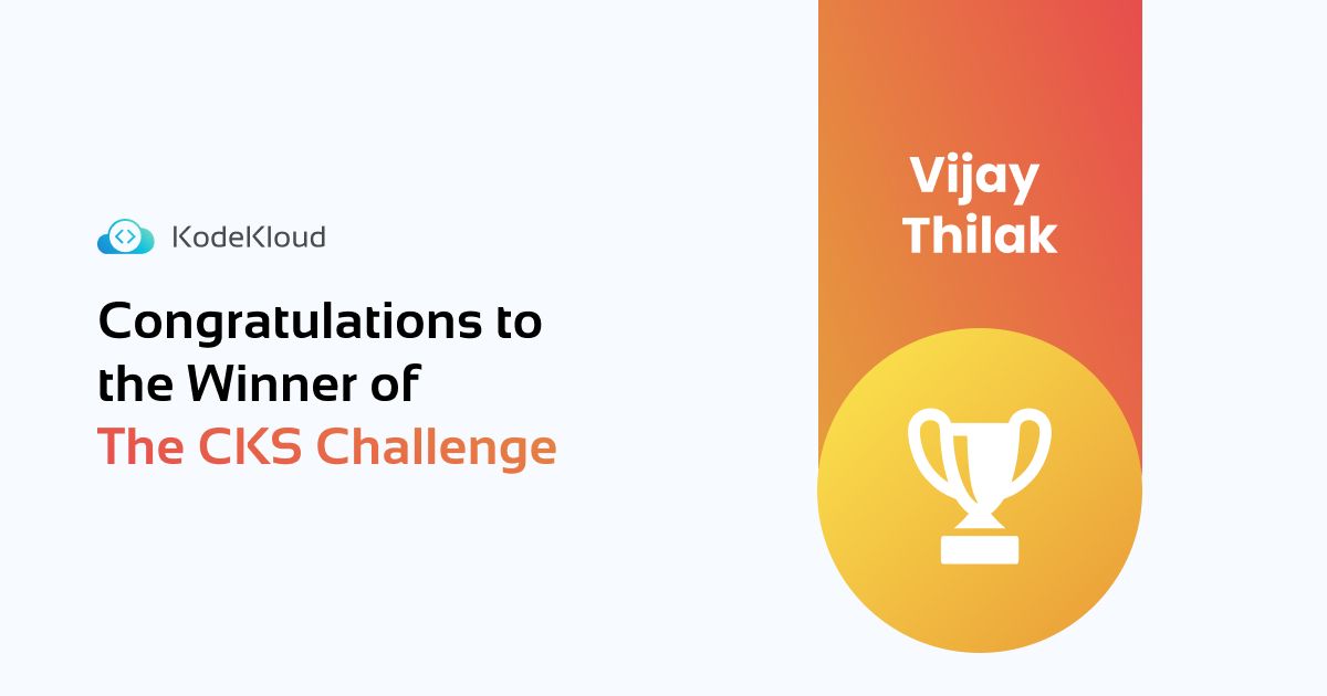 LinkedIn KodeKloud 페이지: Let’s give a round of applause to the winner of ... LinkedIn KodeKloud 페이지: Let’s give a round of applause to the winner of ...