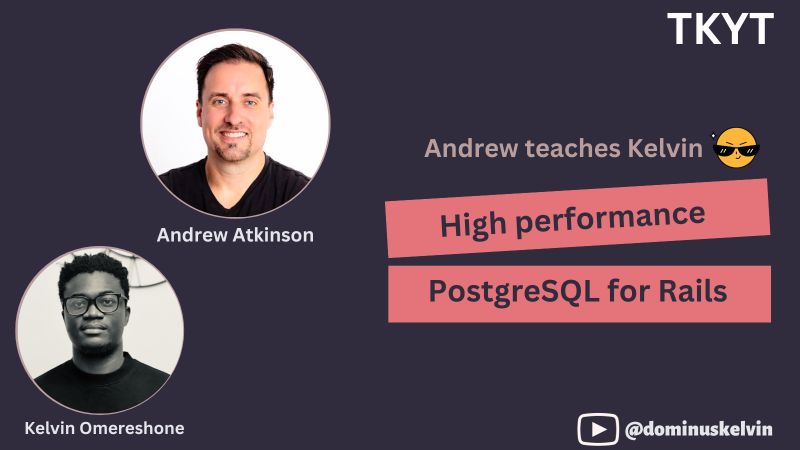 Andrew Atkinson on LinkedIn: #postgresql #rails #sql #webperformance # ... Andrew Atkinson on LinkedIn: #postgresql #rails #sql #webperformance # ...