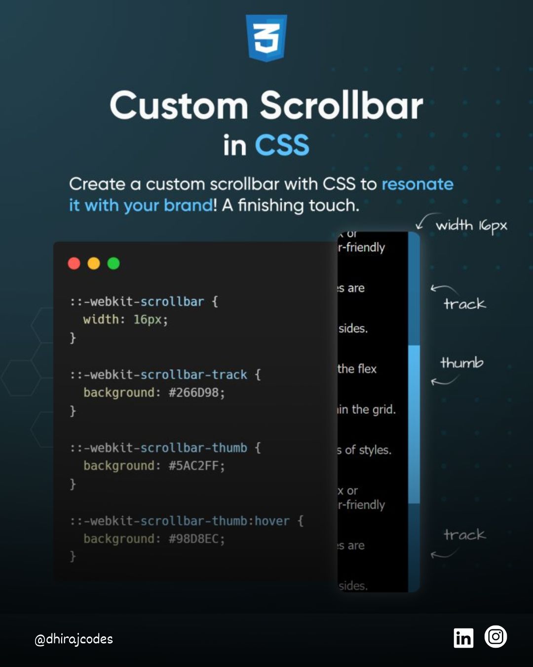 Learn Custom Scrollbars with CSS and HTML | Dhiraj Tandulkar posted on ... Learn Custom Scrollbars with CSS and HTML | Dhiraj Tandulkar posted on ...