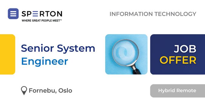 SPERTON Norway - Where Great People Meet on LinkedIn: Senior System ... SPERTON Norway - Where Great People Meet on LinkedIn: Senior System ...