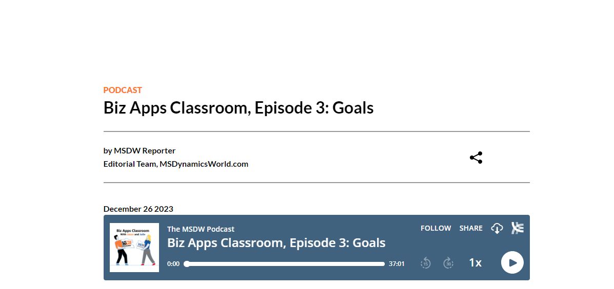 MSDynamicsWorld.com (MSDW) on LinkedIn: Biz Apps Classroom, Episode 3 ... MSDynamicsWorld.com (MSDW) on LinkedIn: Biz Apps Classroom, Episode 3 ...