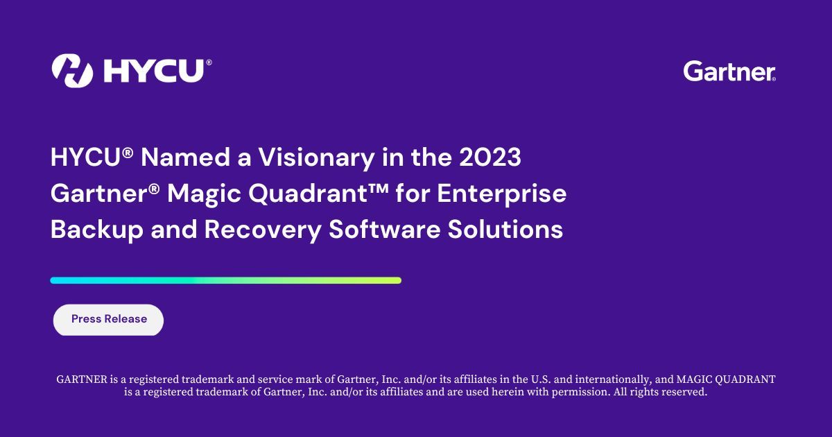 Nikola Antic on LinkedIn: HYCU Named a Visionary in the 2023 Gartner ... Nikola Antic on LinkedIn: HYCU Named a Visionary in the 2023 Gartner ...